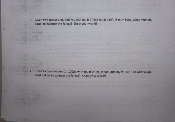 Solved Force Table Lab Purpose: To learn how to resolve | Chegg.com