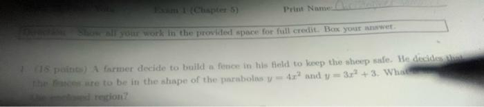 Solved Q1The question is what is the area of the enclosed | Chegg.com