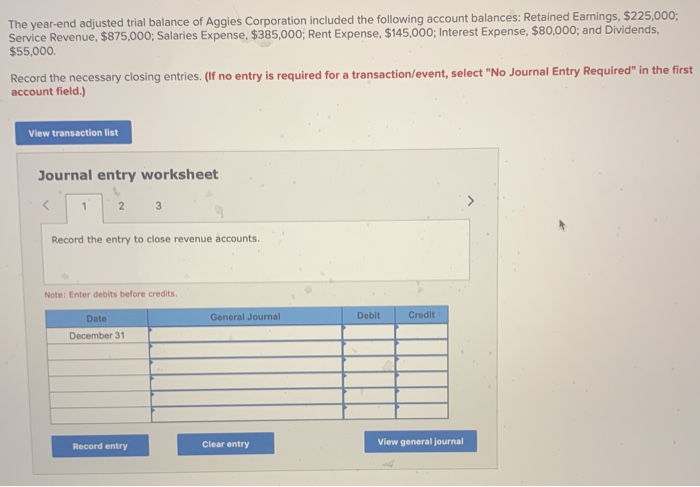 Solved The year-end adjusted trial balance of Aggies | Chegg.com