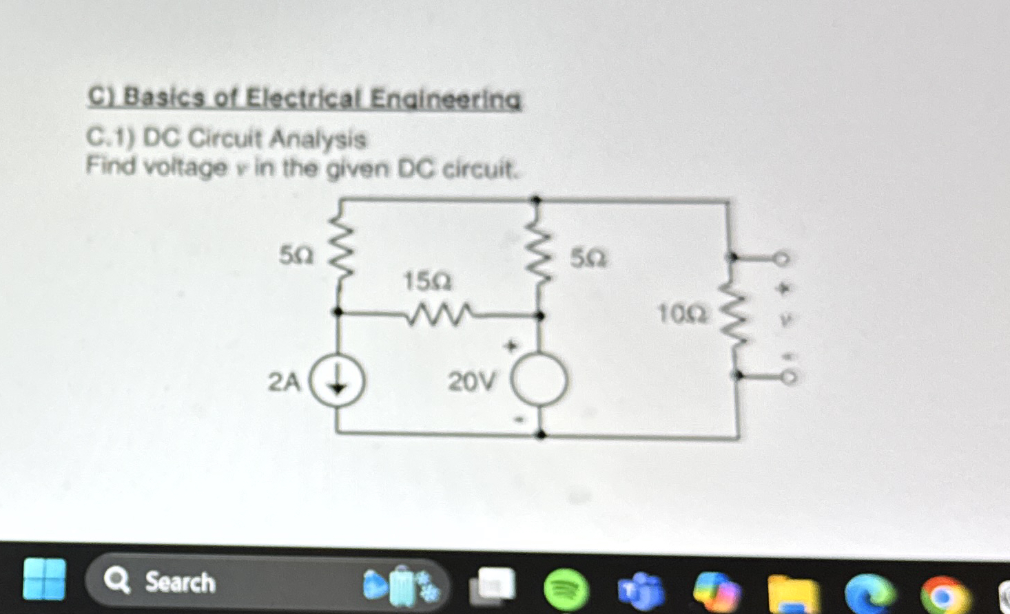 Solved C) ﻿Basics of Electrical EngineeringC.1) ﻿DC Circuit | Chegg.com
