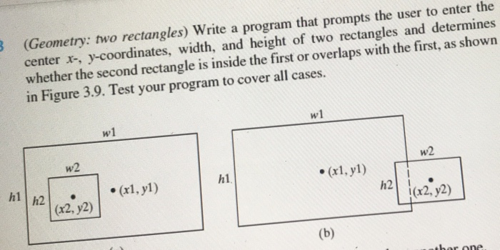 Solved B Geometry Two Rectangles Write A Program That 4230
