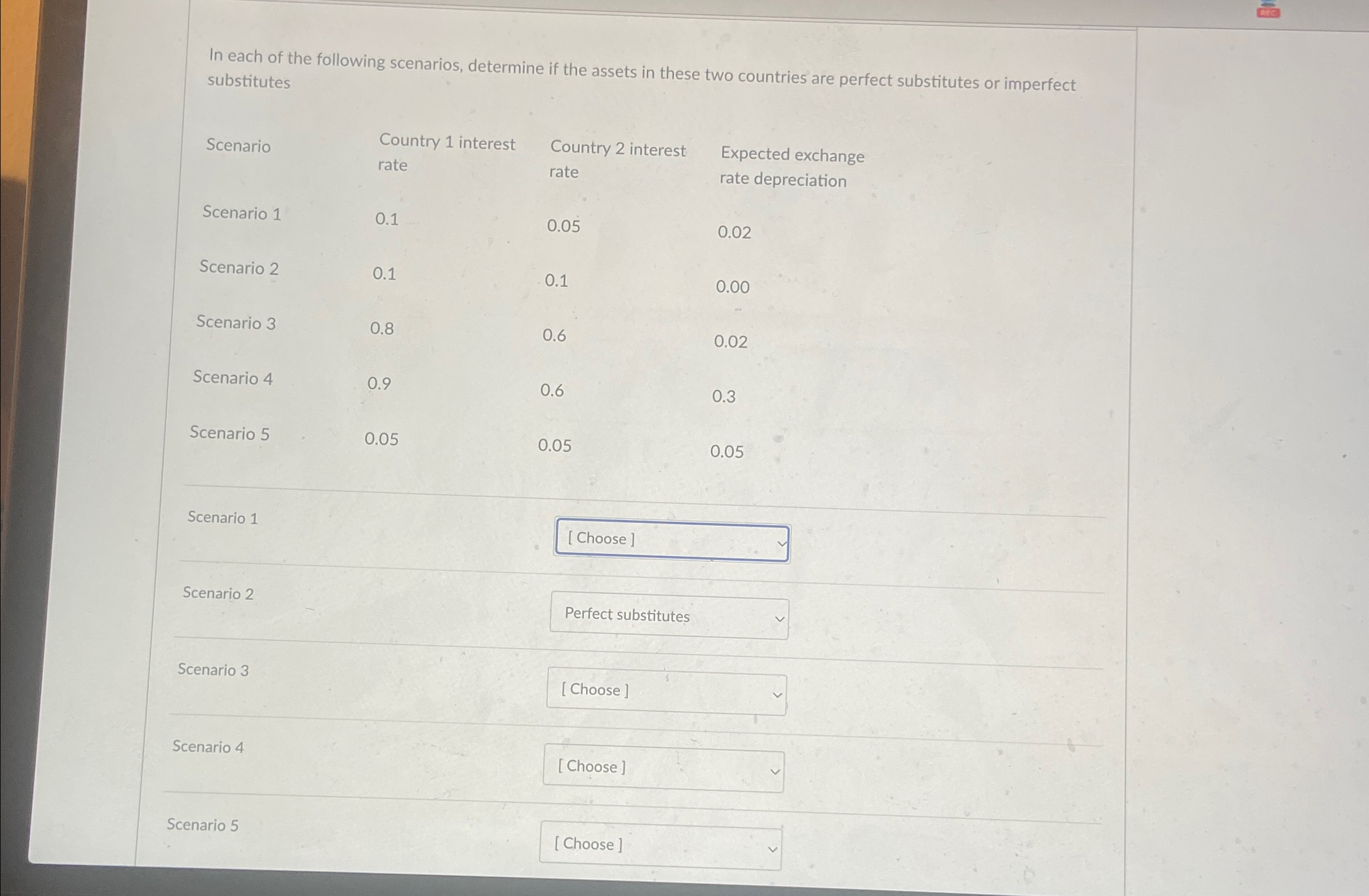Solved In each of the following scenarios, determine if the | Chegg.com