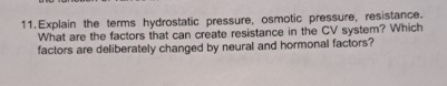 Solved Explain the terms hydrostatic pressure, osmotic | Chegg.com