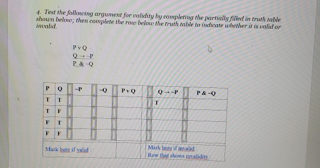 Solved 4. Test the following argument for validity by | Chegg.com