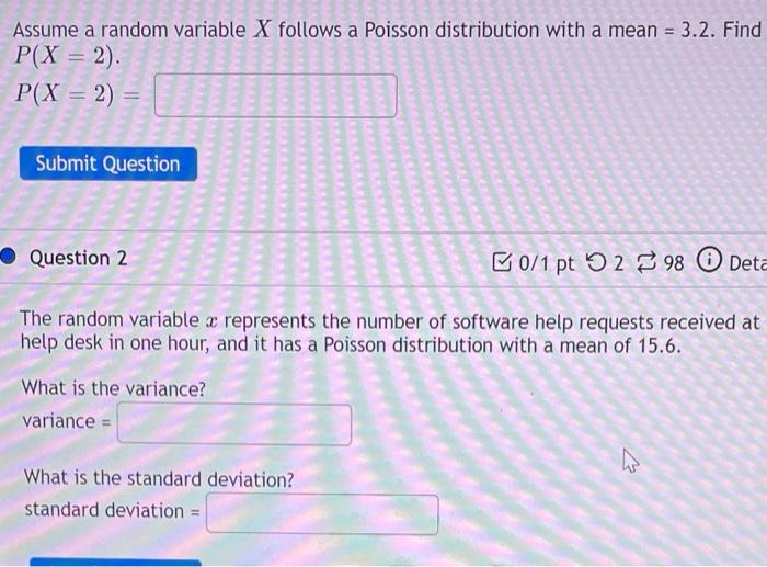 Solved Assume a random variable X follows a Poisson | Chegg.com