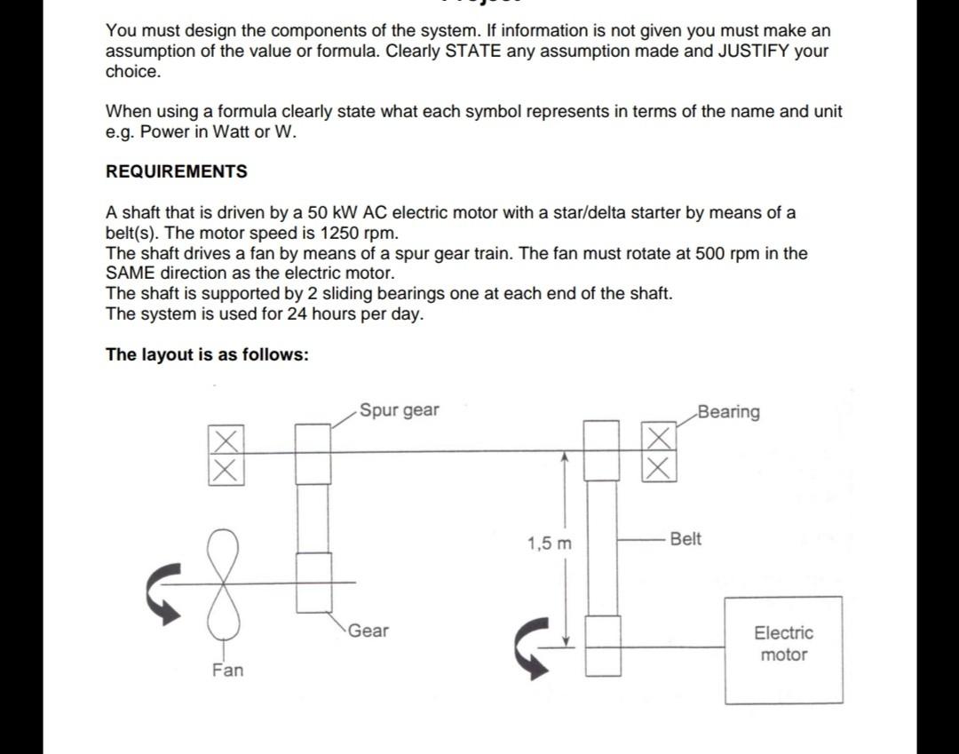 Solved You must design the components of the system. If | Chegg.com