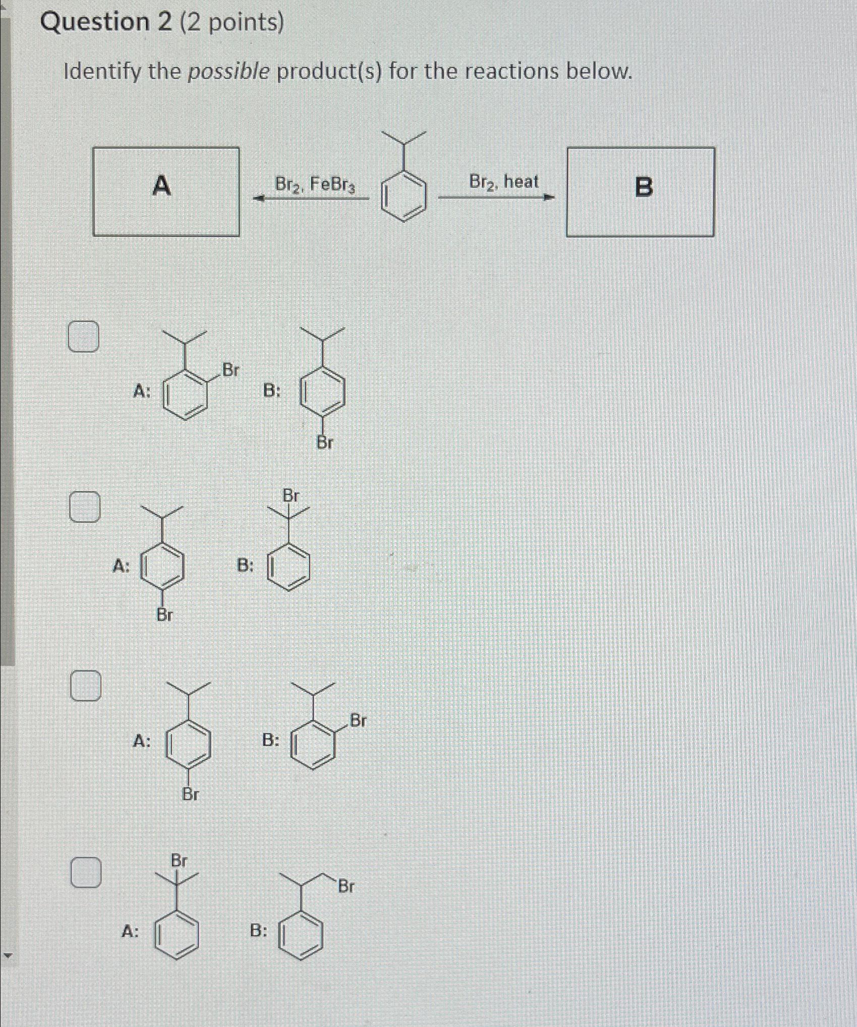 Solved Question 2 (2 points)Identify the possible | Chegg.com Solved Question 2 (2 points)Identify the possible | Chegg.com