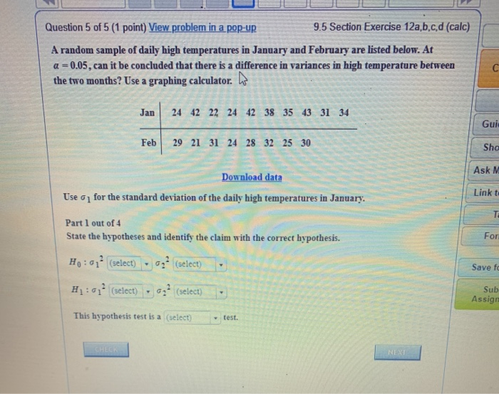 Solved Question 5 of 5 (1 point) View problem in a pop-up | Chegg.com