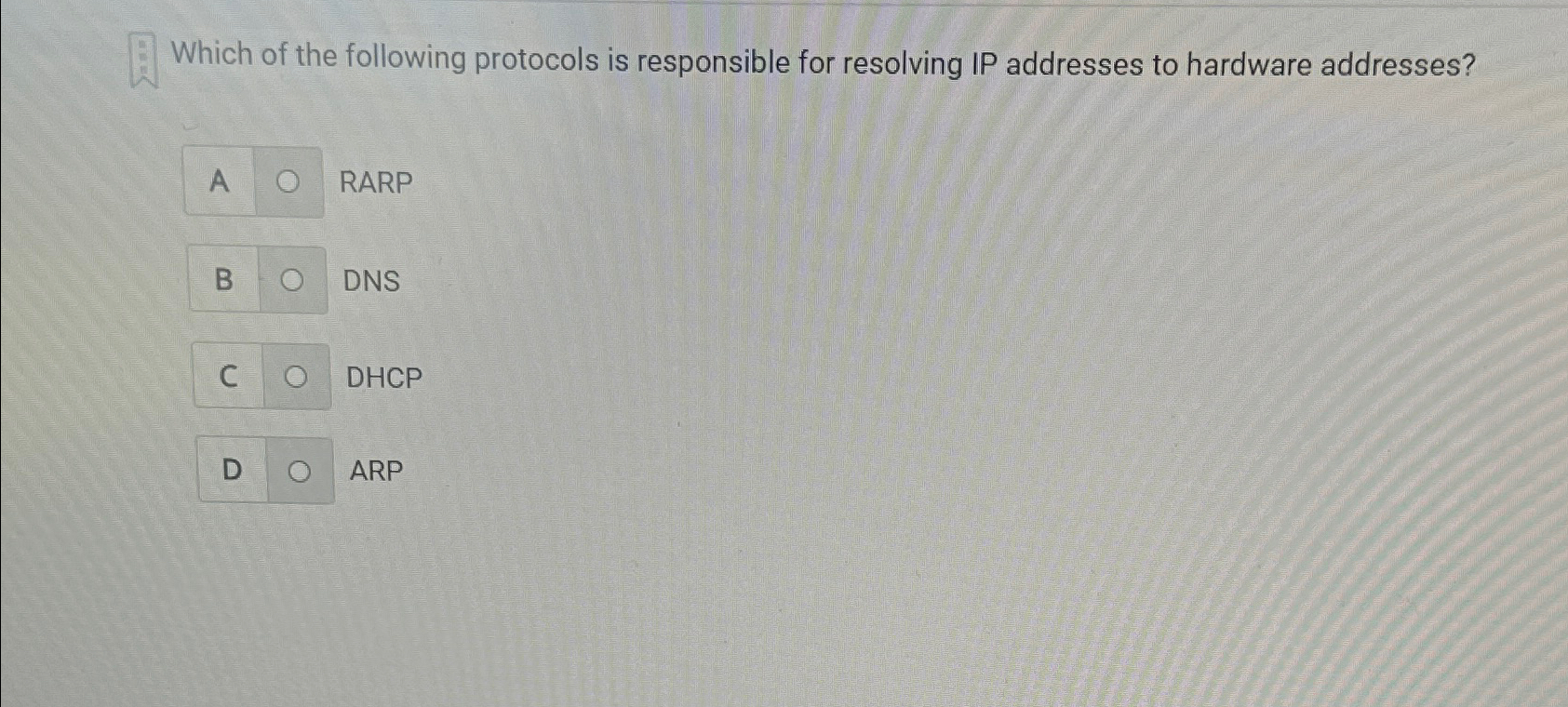 Solved Which of the following protocols is responsible for | Chegg.com