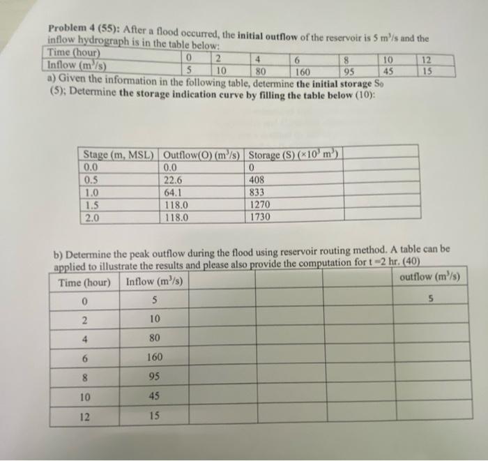 Solved Problem 4 (55): After a flood occurred, the initial | Chegg.com