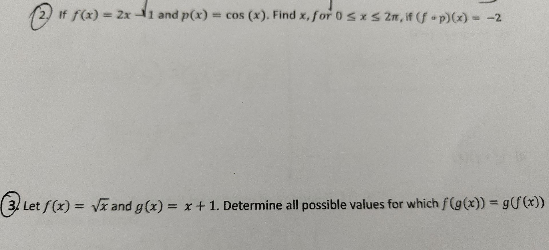Solved 3. Let f(x)=x and g(x)=x+1. Determine all possible | Chegg.com