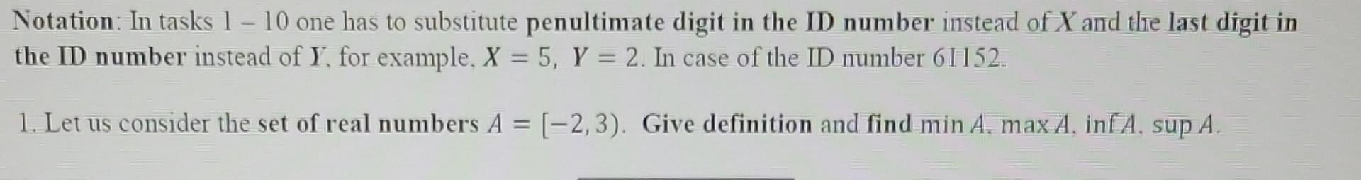 Solved Notation: In tasks 1−10 one has to substitute | Chegg.com