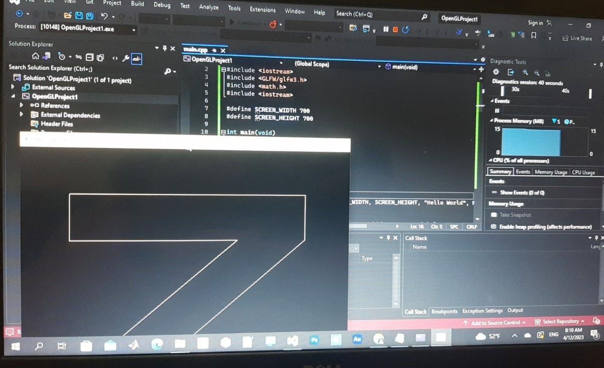Solved Course: computer graphics This code prints the letter | Chegg.com