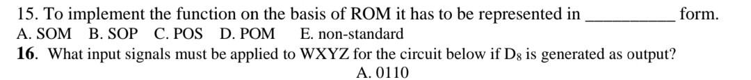 Solved 15. To implement the function on the basis of ROM it | Chegg.com