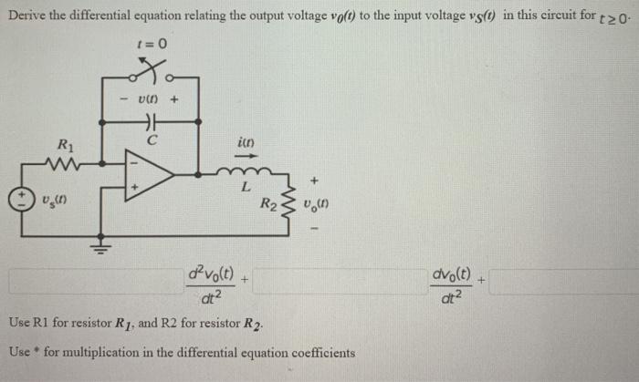Solved Derive the differential equation relating the output | Chegg.com