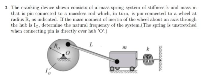 Solved 3. The cranking device shown consists of a | Chegg.com
