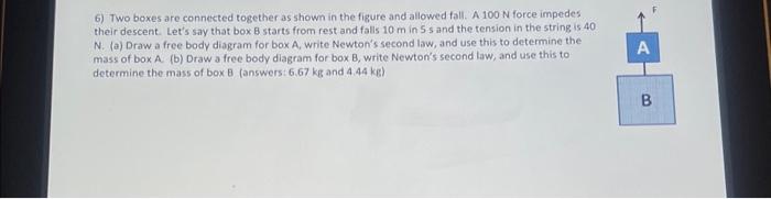 Solved 6) Two boxes are connected together as shown in the | Chegg.com