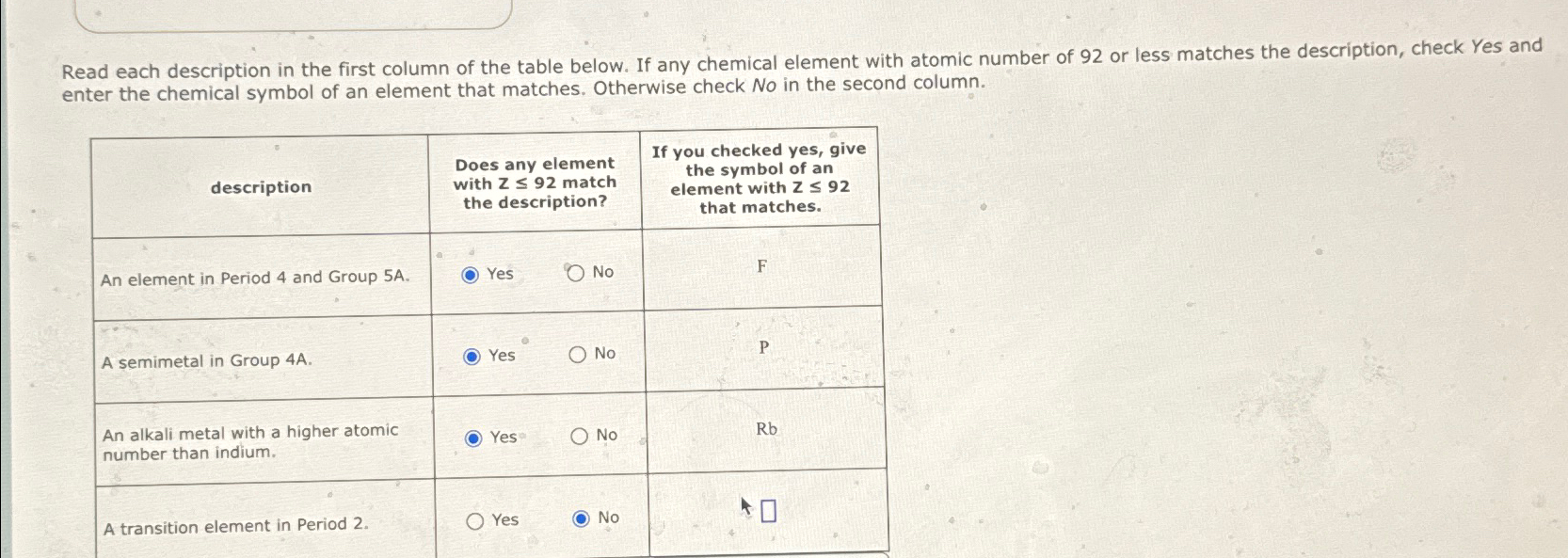 Read each description in the first column of the | Chegg.com