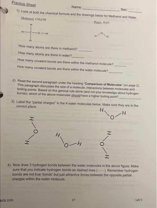 Solved 1) Look at both the chemical formula and the drawings | Chegg.com