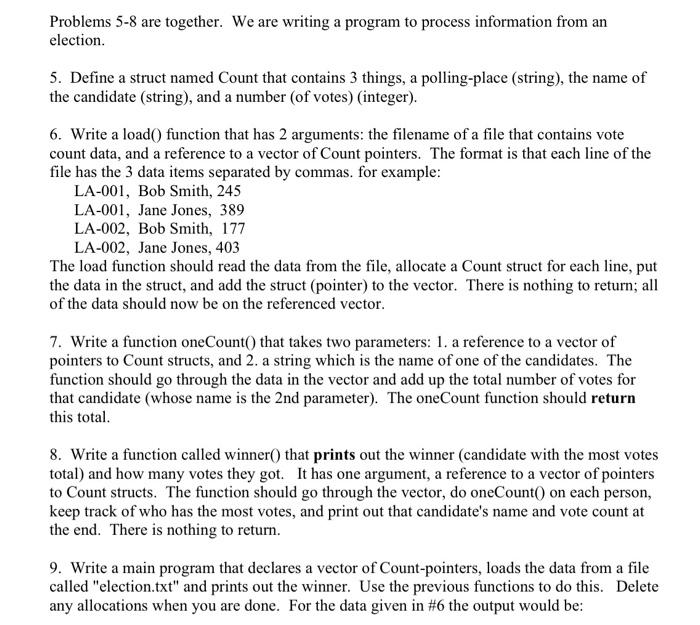 Solved Problems 5-8 are together. We are writing a program | Chegg.com