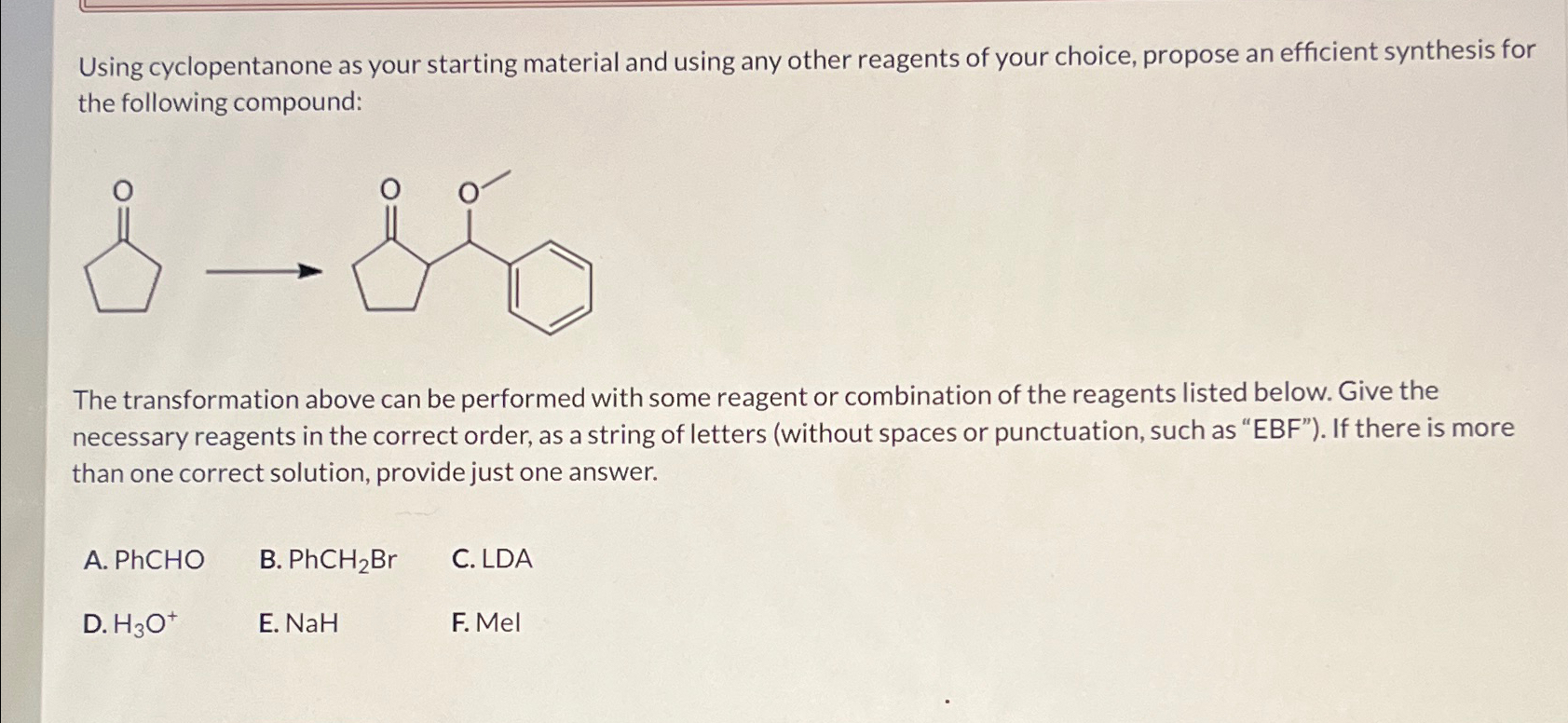Solved Using cyclopentanone as your starting material and | Chegg.com
