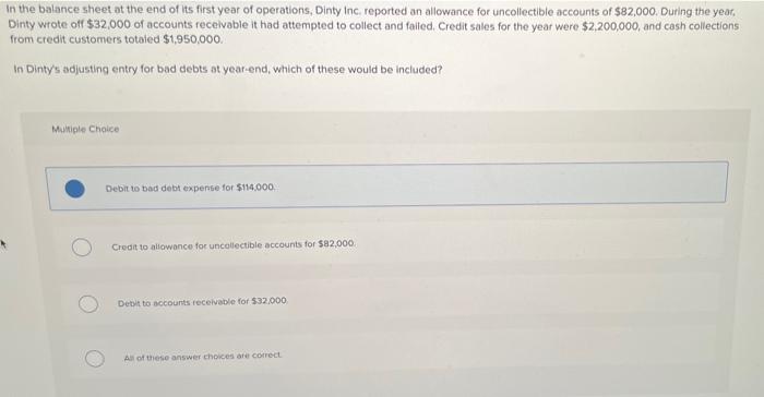 Solved In the balance sheet ot the end of its first year of | Chegg.com
