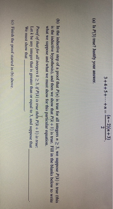 Solved For each integer n > 3, let P(n) be the equation | Chegg.com