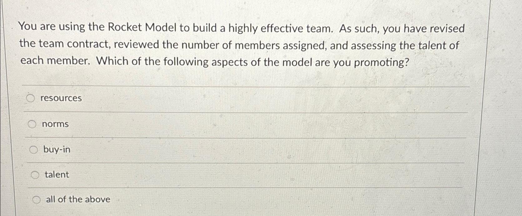 Solved You are using the Rocket Model to build a highly | Chegg.com