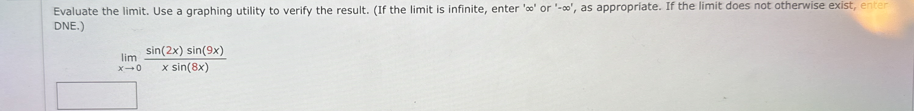 Solved Evaluate the limit. ﻿Use a graphing utility to verify | Chegg.com