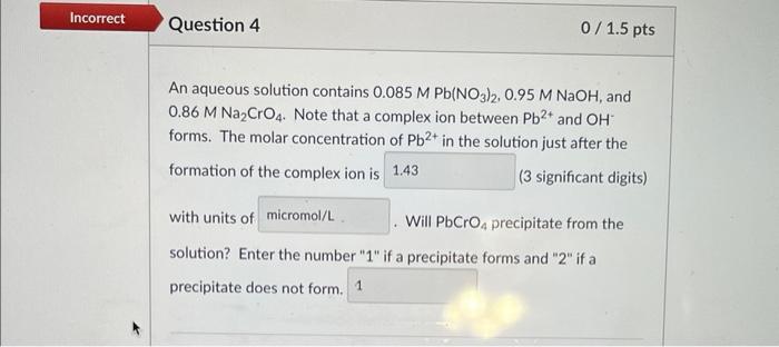 Solved An aqueous solution contains | Chegg.com