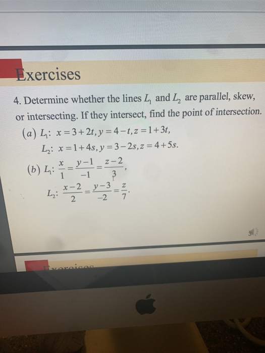 Solved Exercises 3. Find a vector equation for the line | Chegg.com