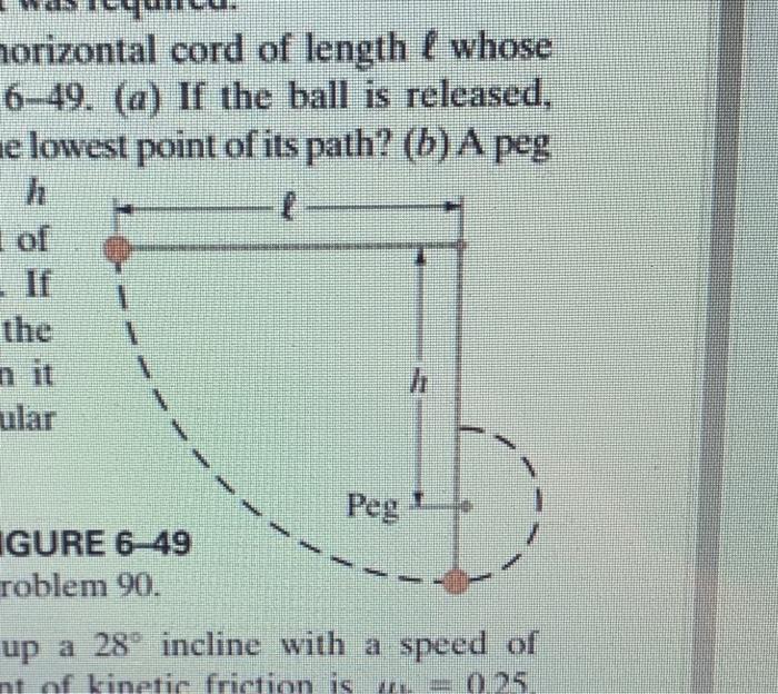 Solved A ball is attached to a horizontal cord of length | Chegg.com