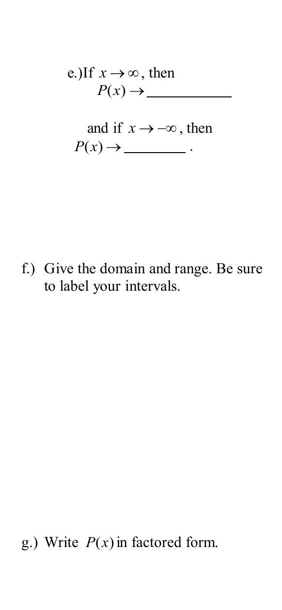 Solved 5.) Use the given polynomial to answer the following | Chegg.com