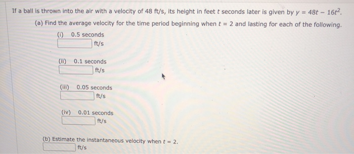 Solved a) Find the average velocity for the time period | Chegg.com