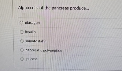Solved Alpha cells of the pancreas | Chegg.com