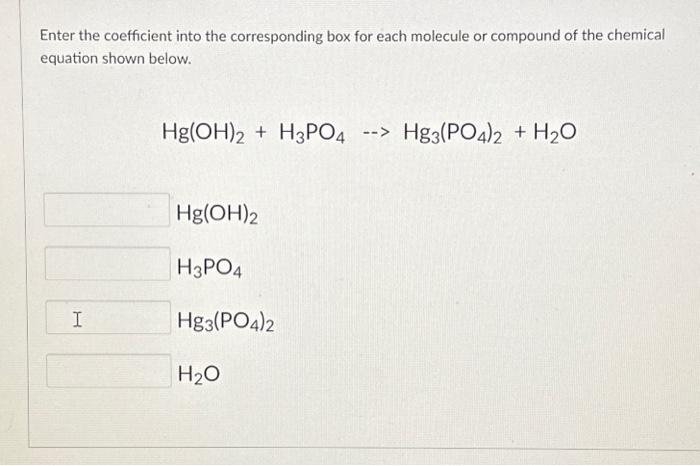 Solved Enter the coefficient into the corresponding box for | Chegg.com