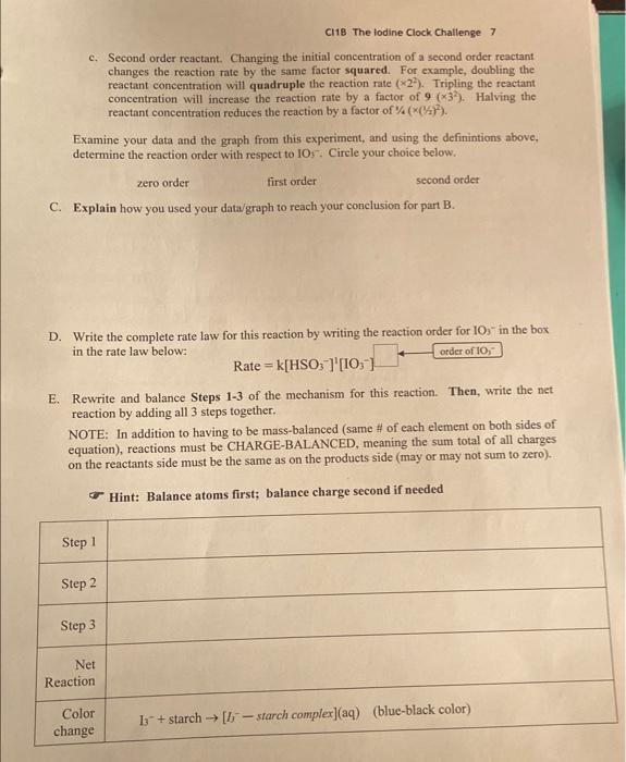Solved The lodine Clock Challenge Quantitative | Chegg.com
