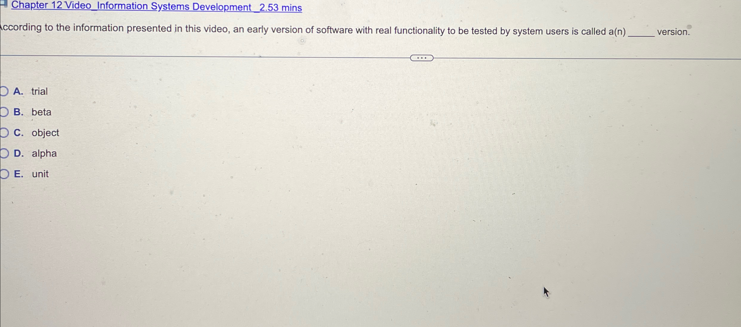 Solved Chapter 12 ﻿Video_Information Systems | Chegg.com