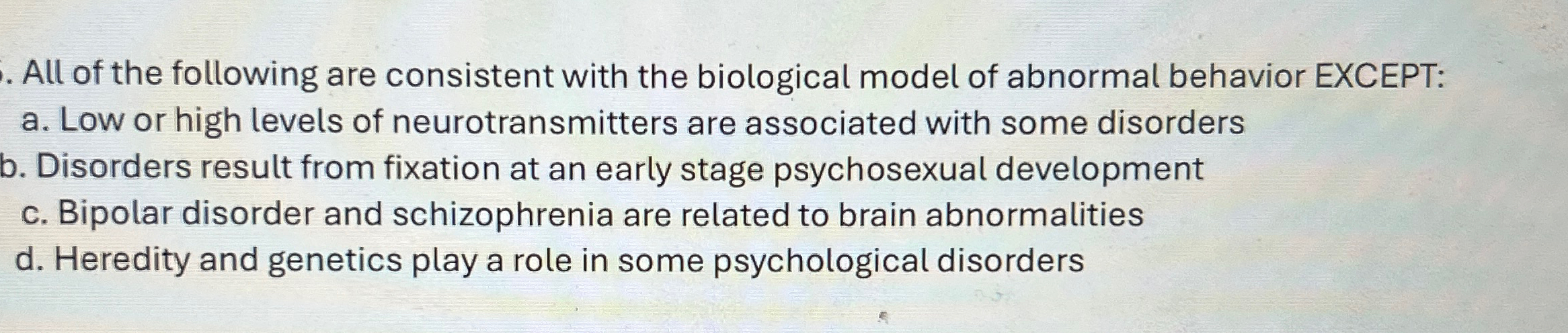 Solved All of the following are consistent with the | Chegg.com