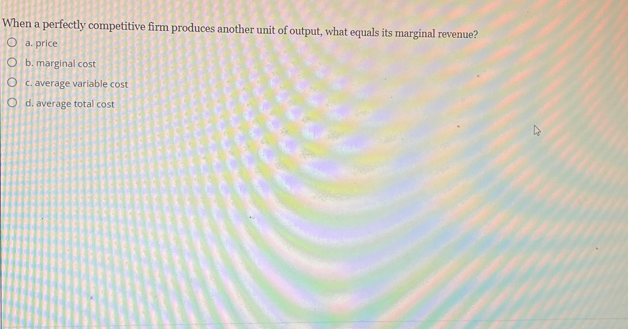 Solved When a perfectly competitive firm produces another | Chegg.com