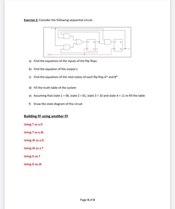 Solved Exercise 2: Consider the following sequential | Chegg.com