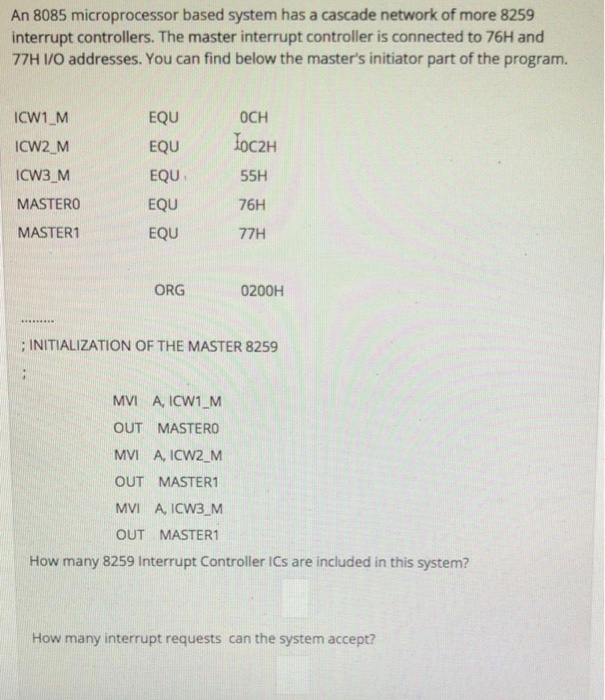 Solved An 8085 microprocessor based system has a cascade | Chegg.com
