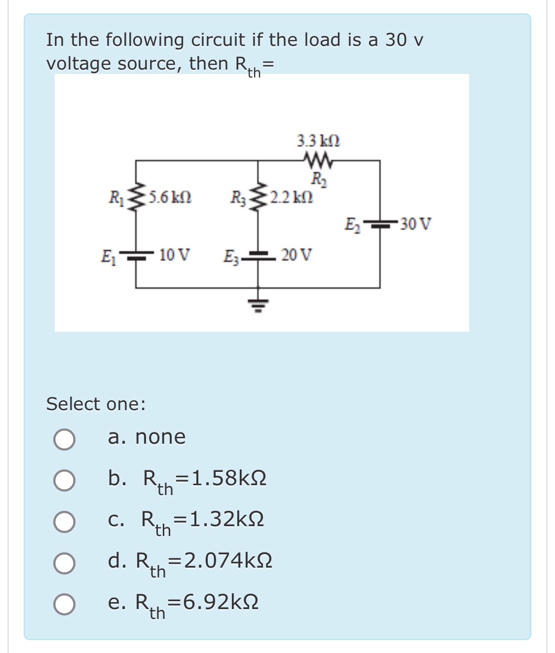 Solved In the following circuit if the load is a 30v | Chegg.com