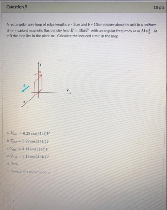 Solved A rectangular wire loop of edge lengths a=2 cm and | Chegg.com