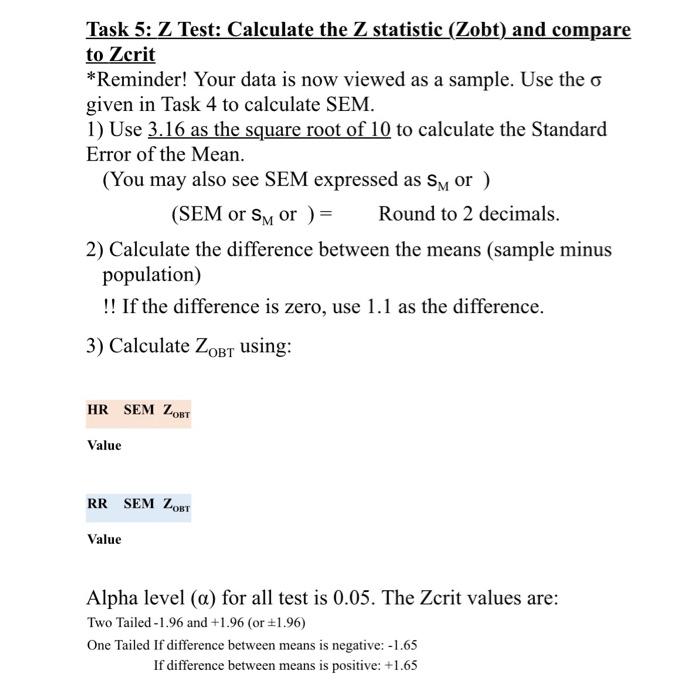 Task 4* (HR) : Convert Raw Scores to Z Scores, T | Chegg.com