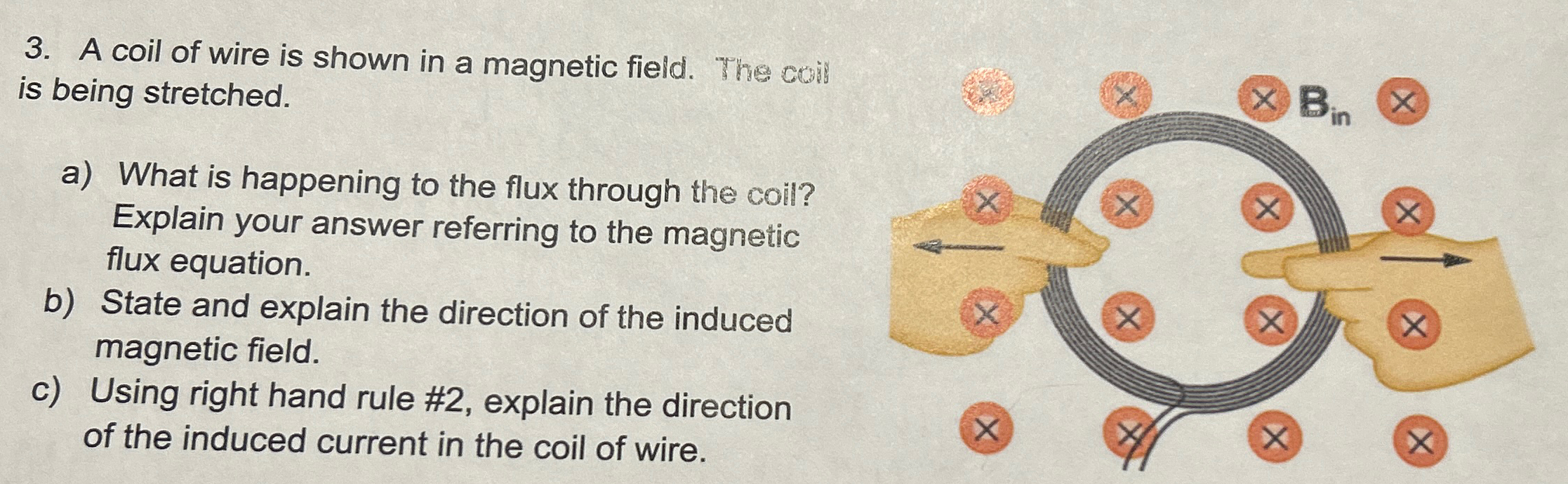 Solved A coil of wire is shown in a magnetic field. The coil | Chegg.com