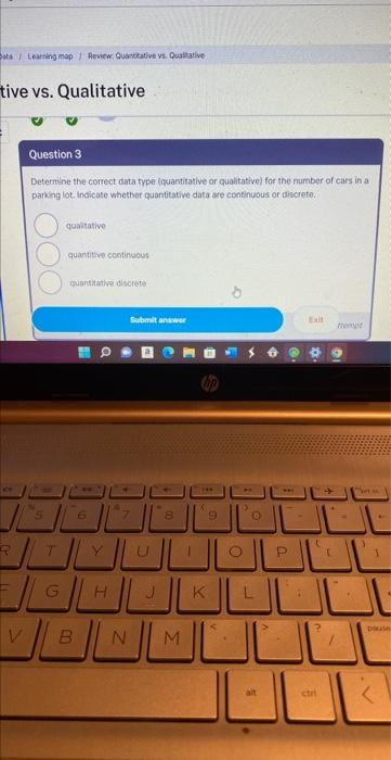 Solved Detemine she correct tata type (ouantitative or | Chegg.com