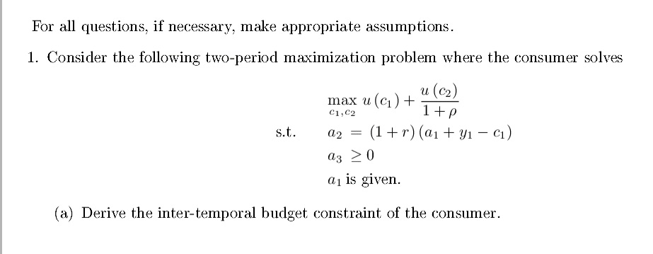 Solved For all questions, if necessary, make appropriate | Chegg.com