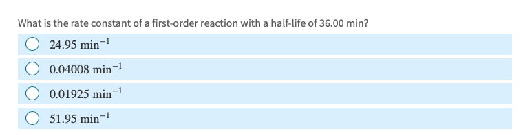 Solved What is the rate constant of a first-order reaction | Chegg.com