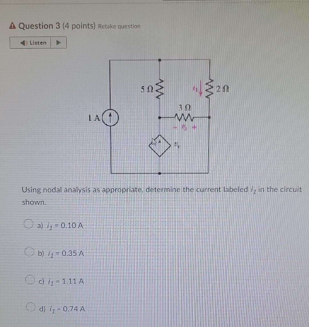 Solved A Question 3 (4 points) Retake question Using nodal | Chegg.com Solved A Question 3 (4 points) Retake question Using nodal | Chegg.com